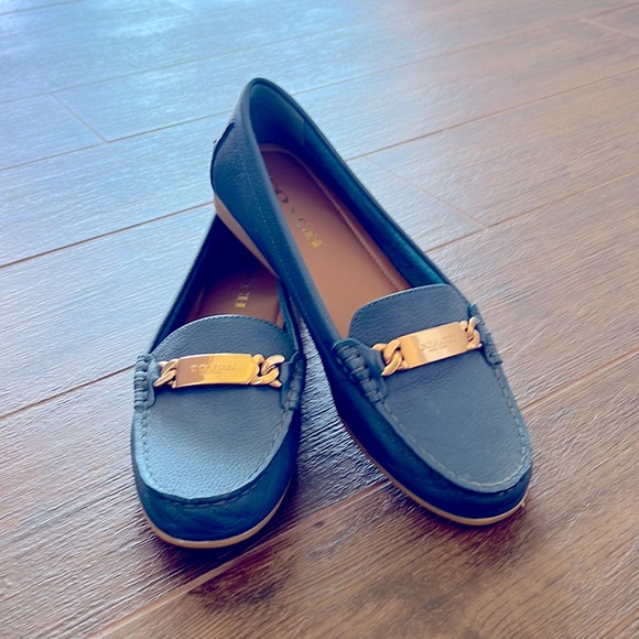 Coach | Shoes | Coach Leather Loafers In Cerulean Blue Size 75 | Poshmark